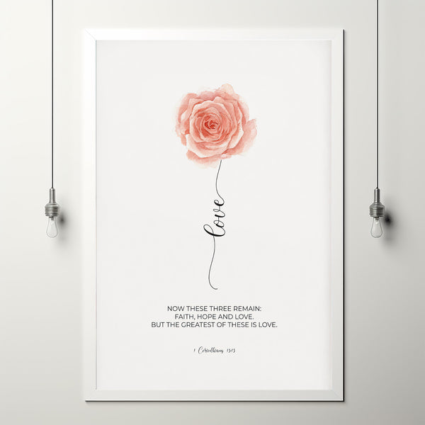 1 Corinthians 1313 The Greatest of These is Love Wall Art, Christian W ...