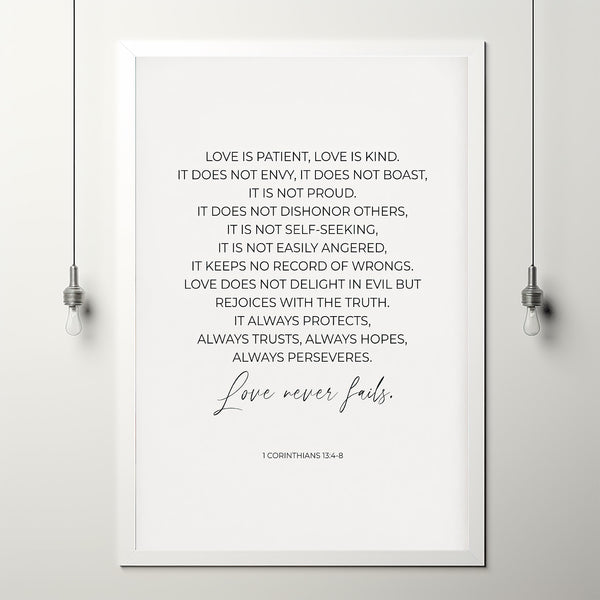 1 Corinthians 134-8 Love is Patient Love is Kind Christian Marriage Bi ...