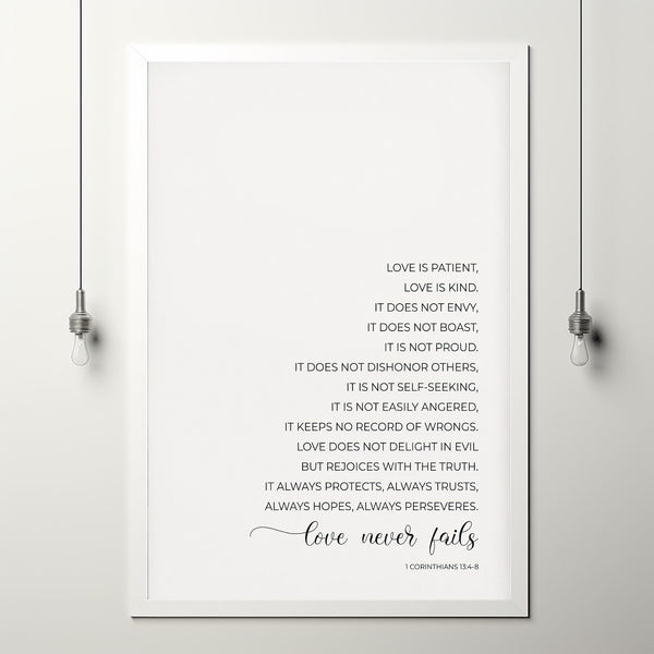 1 Corinthians 134-8 Love is Patient Love is Kind Christian Wedding Bib ...