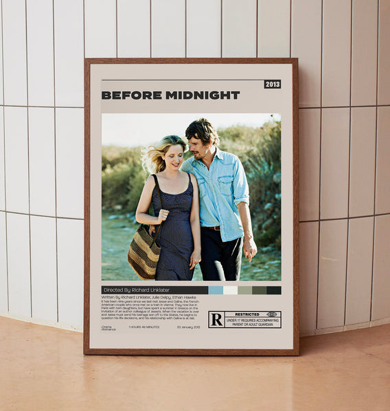Before Midnight Poster,Richard Linklater Groeningen, Minimalist Movie – mythicwall