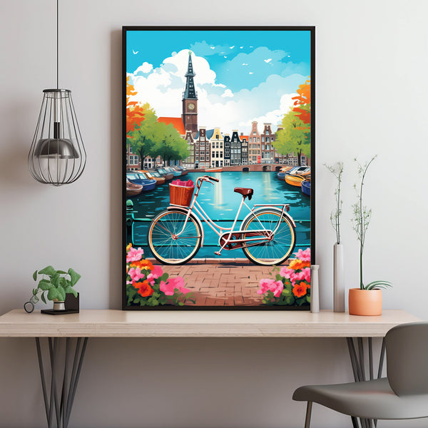 Amsterdam Vintage Travel Poster - Classic Amsterdam Wall Art for Trave – mythicwall