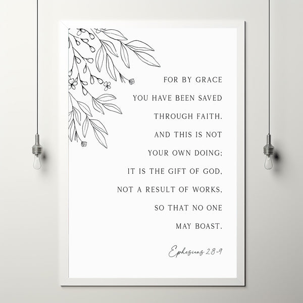 Ephesians 28-9 Bible Verse Poster, Christan Wall Art, Scripture Poster ...