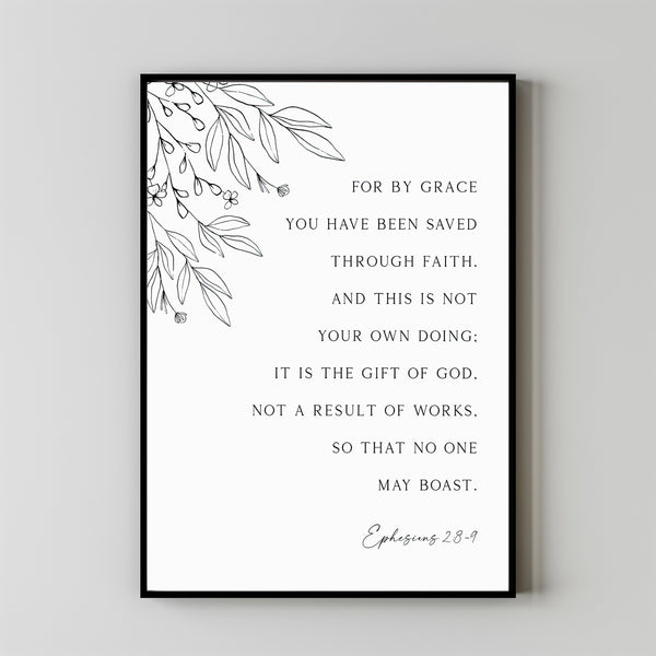 Ephesians 28-9 Bible Verse Poster, Christan Wall Art, Scripture Poster ...