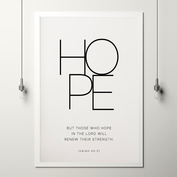 Isaiah 40:31 'HOPE' Bible Verse Poster - Modern Wall Decor for Inspira ...
