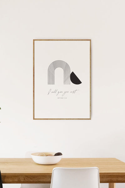 Matthew 1128 modern Christian wall art, bible verse artwork poster, Ch ...