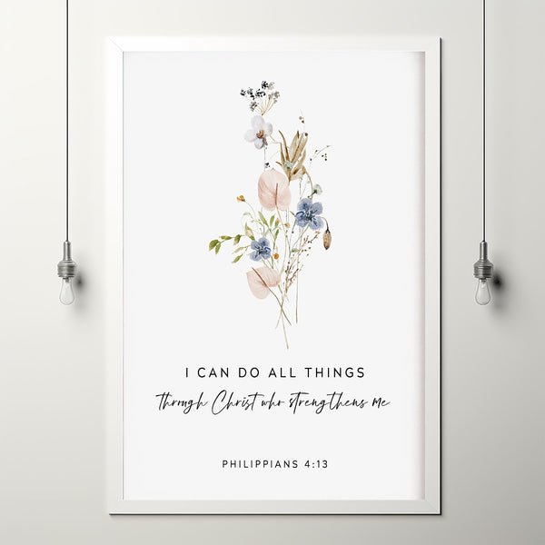 Philippians 4:13 I Can Do All Things Through Christ Bible Verse Wall A ...