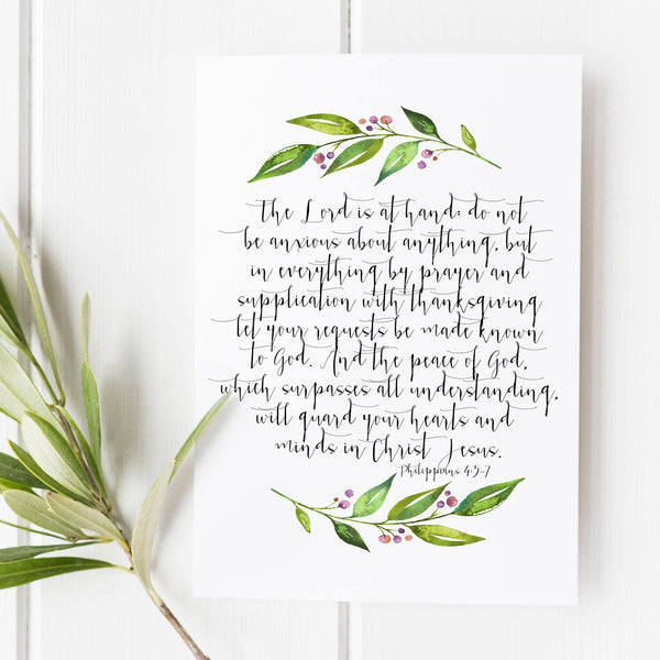 Philippians 45-7 - Do not be anxious about anything - Scripture Art ...