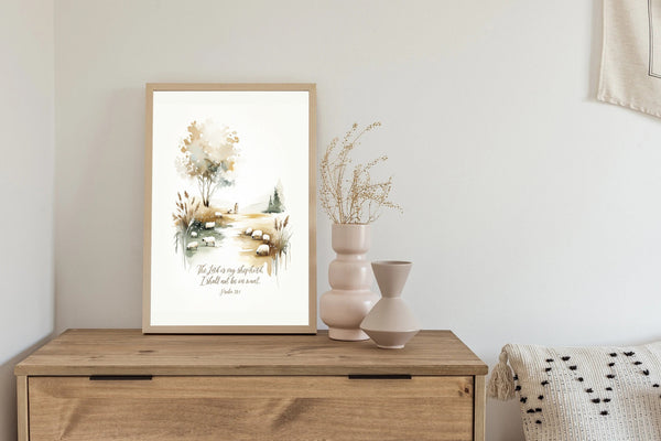 Psalm 231 Modern Scripture Lord is My Shepherd Bible Verse Canvas Wall ...