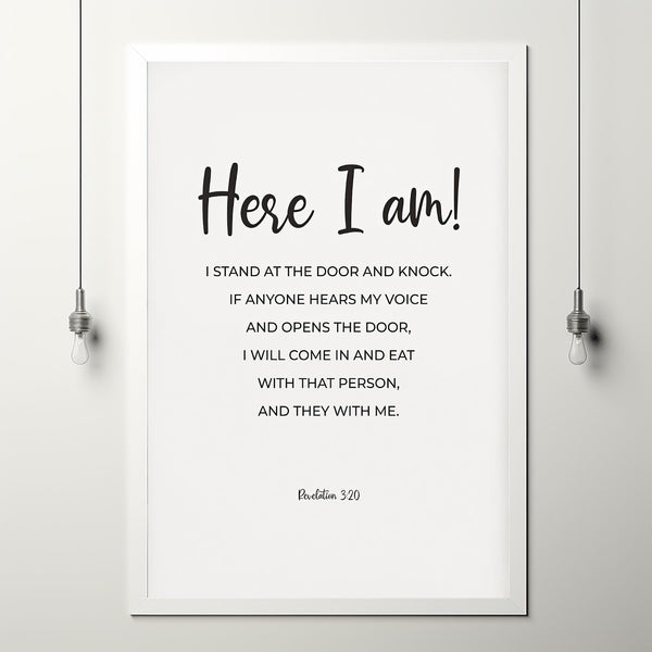 Revelation 320 I Stand At the Door and Knock Minimalist Scripture Post ...