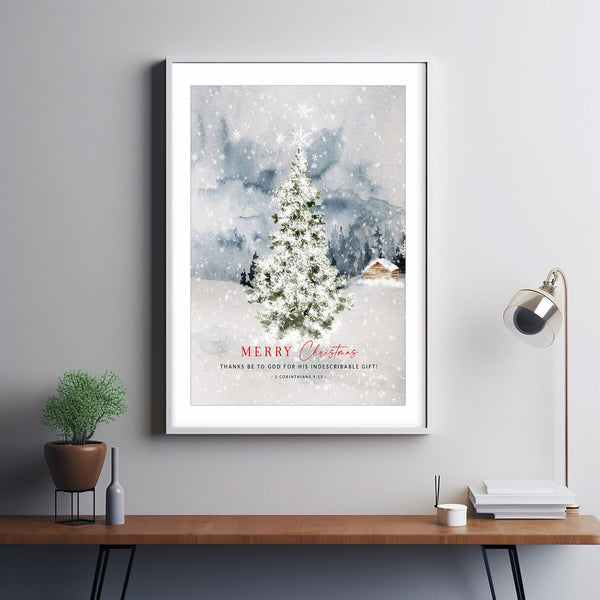 2 Corinthians 9:15 'Thanks Be To God' Christmas Bible Verse Wall Art ...