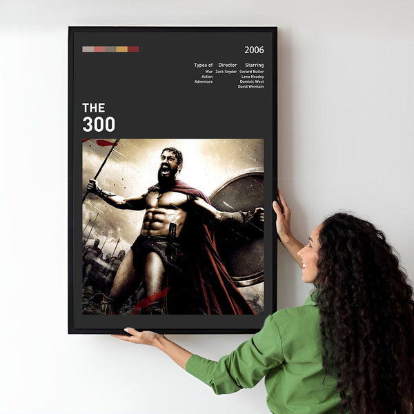 300 Movie Poster Minimalist Midcentury Poster Wall Art Print Retro Mov ...