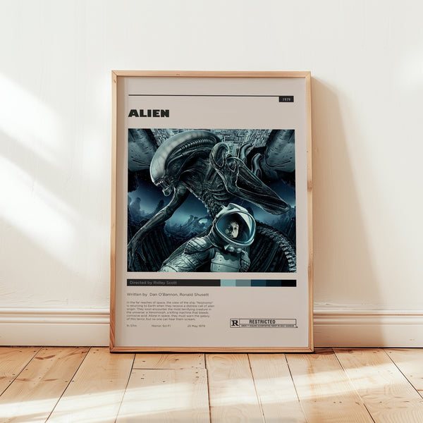 Alien Movie Poster, Xenomorph Space Wall Art, Minimalist Wall Decor, F ...