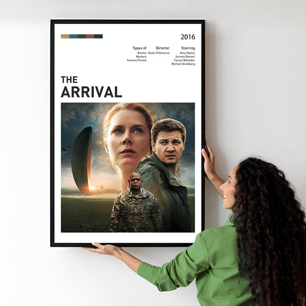 Arrival Movie Poster Minimalist Midcentury Poster Wall Art Print Retro ...