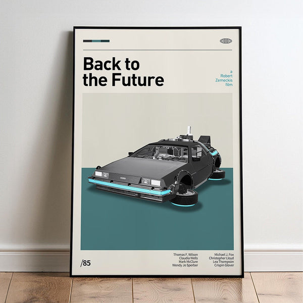 Back to the Future Movie Poster Minimalist Midcentury Poster Wall Art ...