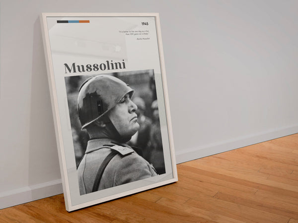 Benito Mussolini Poster Wall Art Poster Art Gift Quote Benito Amilcare ...