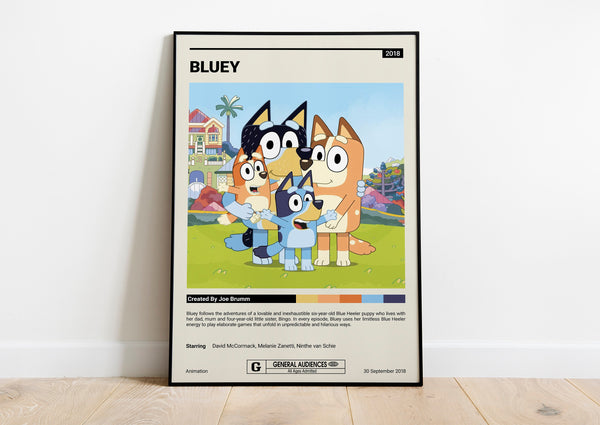 Bluey Poster, Vintage Retro Art Print, Bluey, Ringo Poster, Child room ...