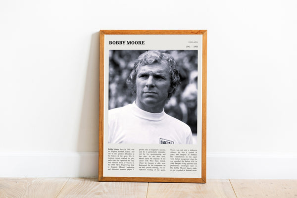Bobby Moore Wall Art Poster Poster Bobby Moore Black White Poster Post ...