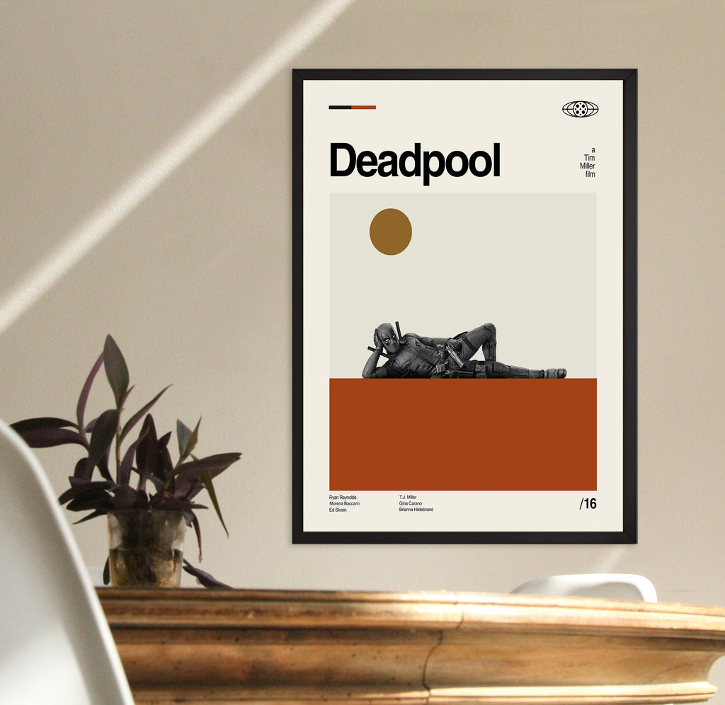 Deadpool Poster, Tim Miler, Retro Movie Print, Minimalist Movie, Moder ...