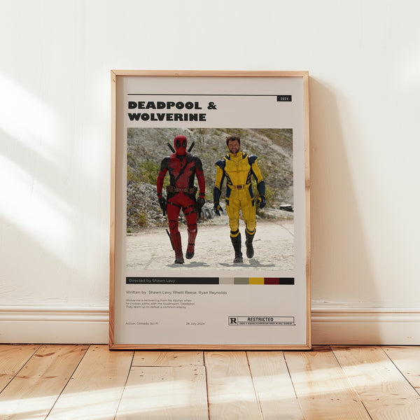 Deadpool & Wolverine Poster, Ryan Reynolds Wall Art, Minimalist Wall D ...