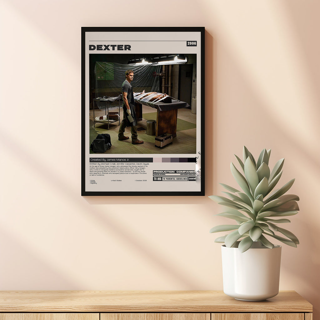 Dexter Poster, James Manos Jr., Minimalist Tv Series, Vintage Retro Ar ...