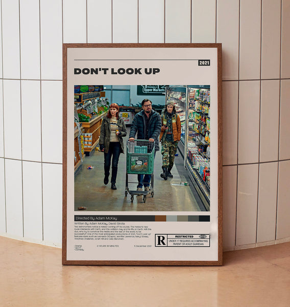 Don't Look Up Poster, Adam McKay, Minimalist Movie Poster, Vintage Ret ...