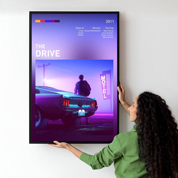 Drive Movie Poster Minimalist Midcentury Poster Wall Art Print Retro M ...