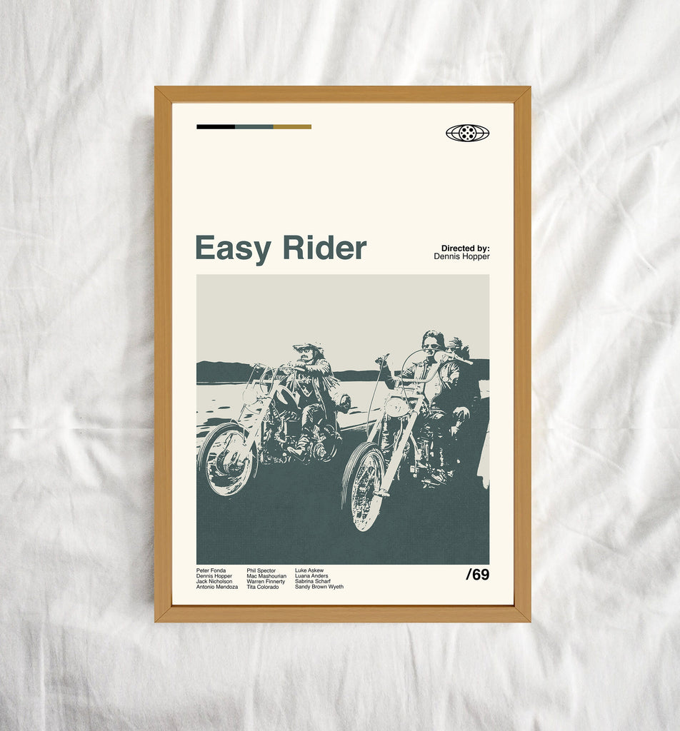 Easy Rider Poster, Dennis Hopper, Retro Movie Poster, Minimalist Art ...