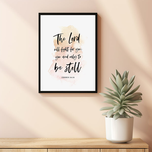 Exodus 14:14 'Be Still' Bible Verse Wall Art - Inspirational Scripture ...