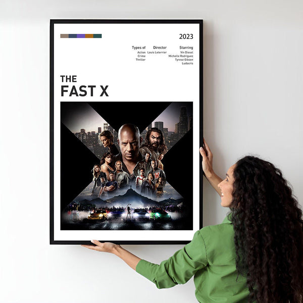 Fast X Movie Poster Minimalist Midcentury Poster Wall Art Print Retro ...