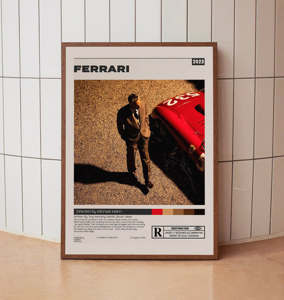Ferrari Movie Poster, Michael Mann, Minimalist Movie Poster – mythicwall