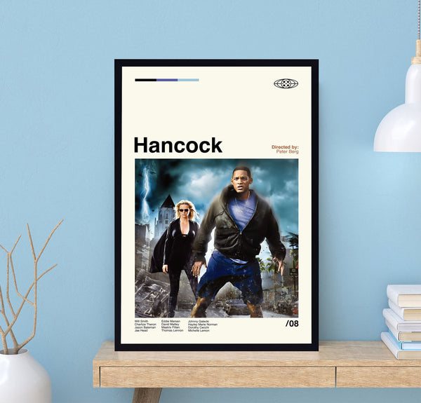 Hancock Poster, Hancock Movie Poster, Peter Berg, Midcentury Art, Mini ...