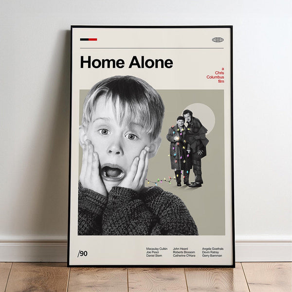 Home Alone Movie Poster Minimalist Midcentury Poster Wall Art Print Re ...