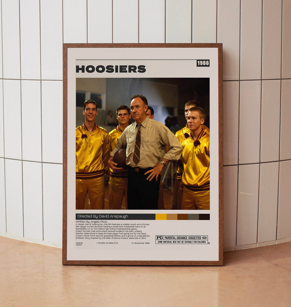 Hoosiers Poster, David Anspaugh, Minimalist Movie Poster – mythicwall