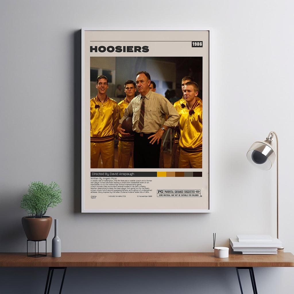 Hoosiers Poster, David Anspaugh, Minimalist Movie Poster, Vintage Retr ...