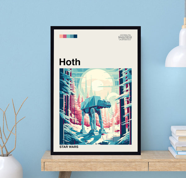 Hoth Movie Poster, Hoth Poster, Star Wars, Retro Movie Poster, Minimal ...