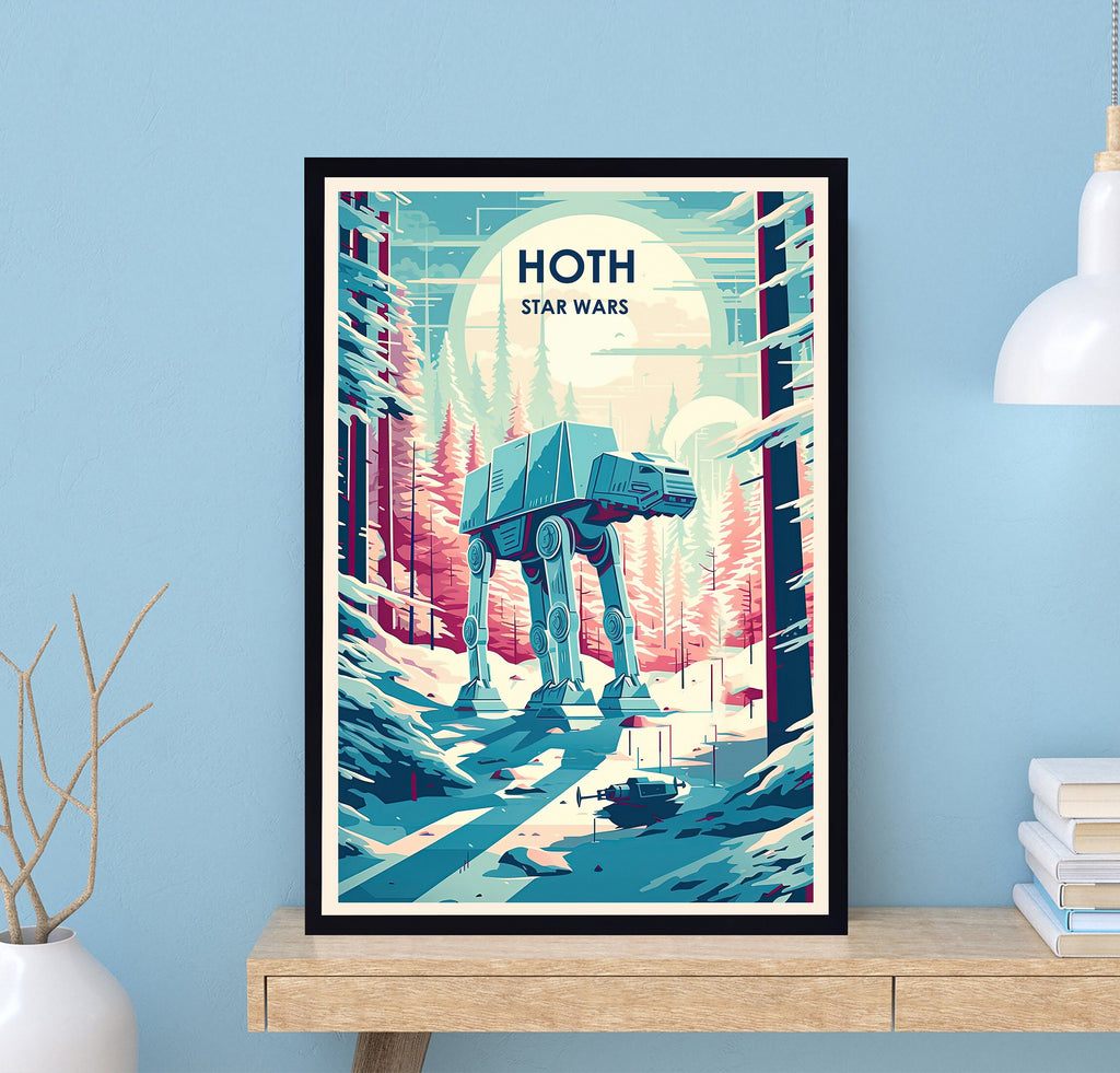 Hoth Movie Poster, Hoth Poster, Star Wars, Retro Movie Poster, Minimal ...