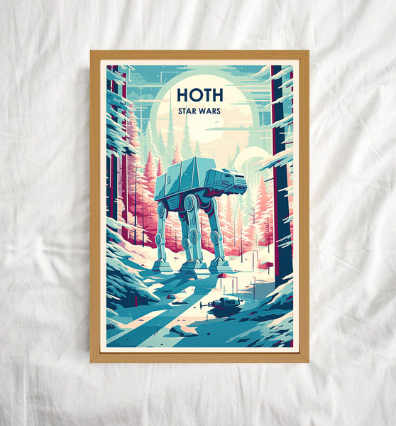 Hoth Movie Poster, Hoth Poster, Star Wars, Retro Movie Poster, Minimal ...