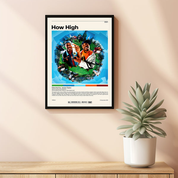 How High by Jesse Dylan Minimalist Movie Poster | Vintage Retro Art Pr ...