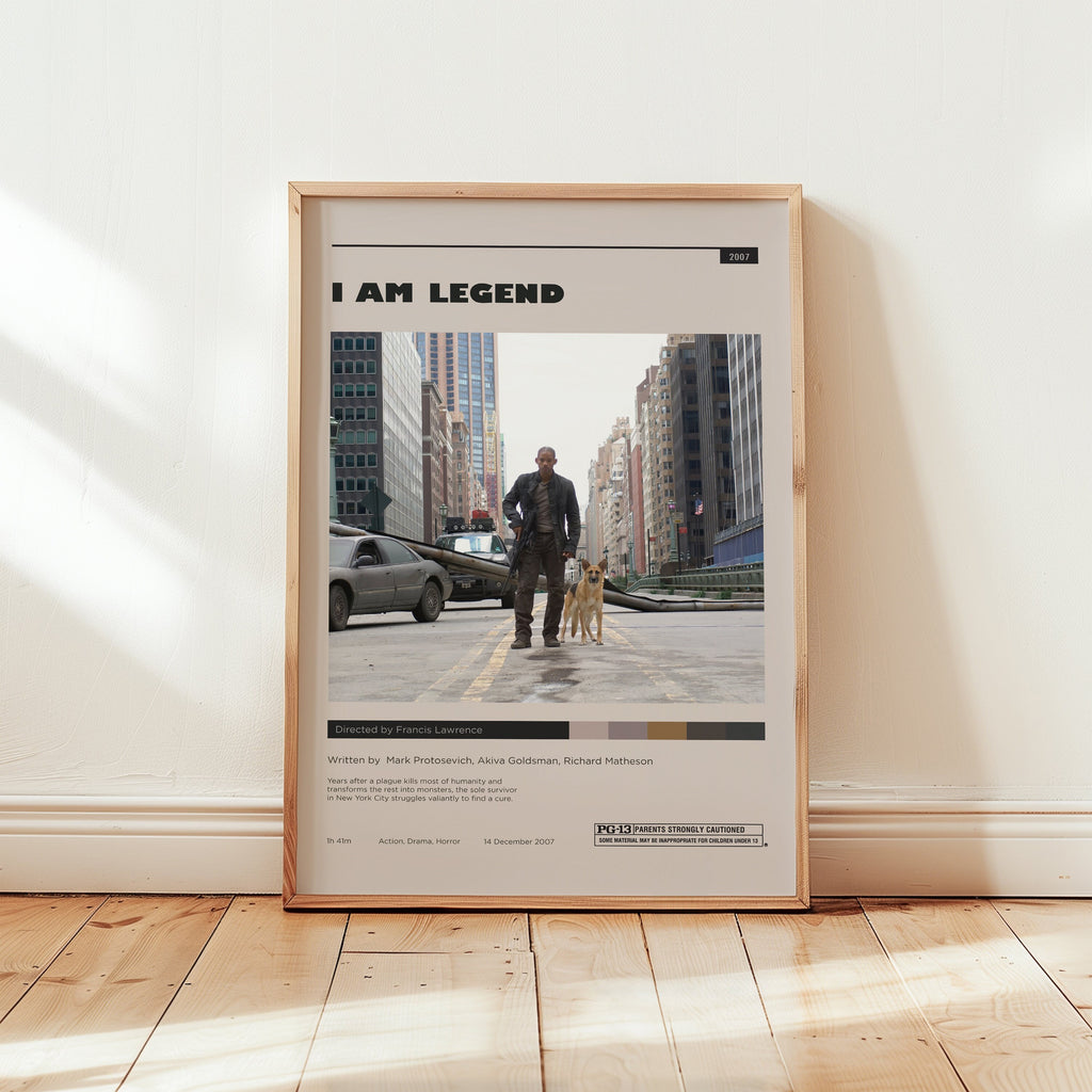 I Am Legend Poster, Will Smith Wall Art, Minimalist Wall Decor, Sci-Fi ...