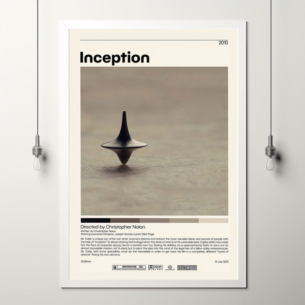 Inception by Christopher Nolan Minimalist Movie Poster | Vintage Retro ...