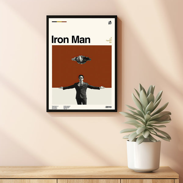 Iron Man Poster, Jon Favreau, Retro Movie Print, Modern Vintage, Movie ...