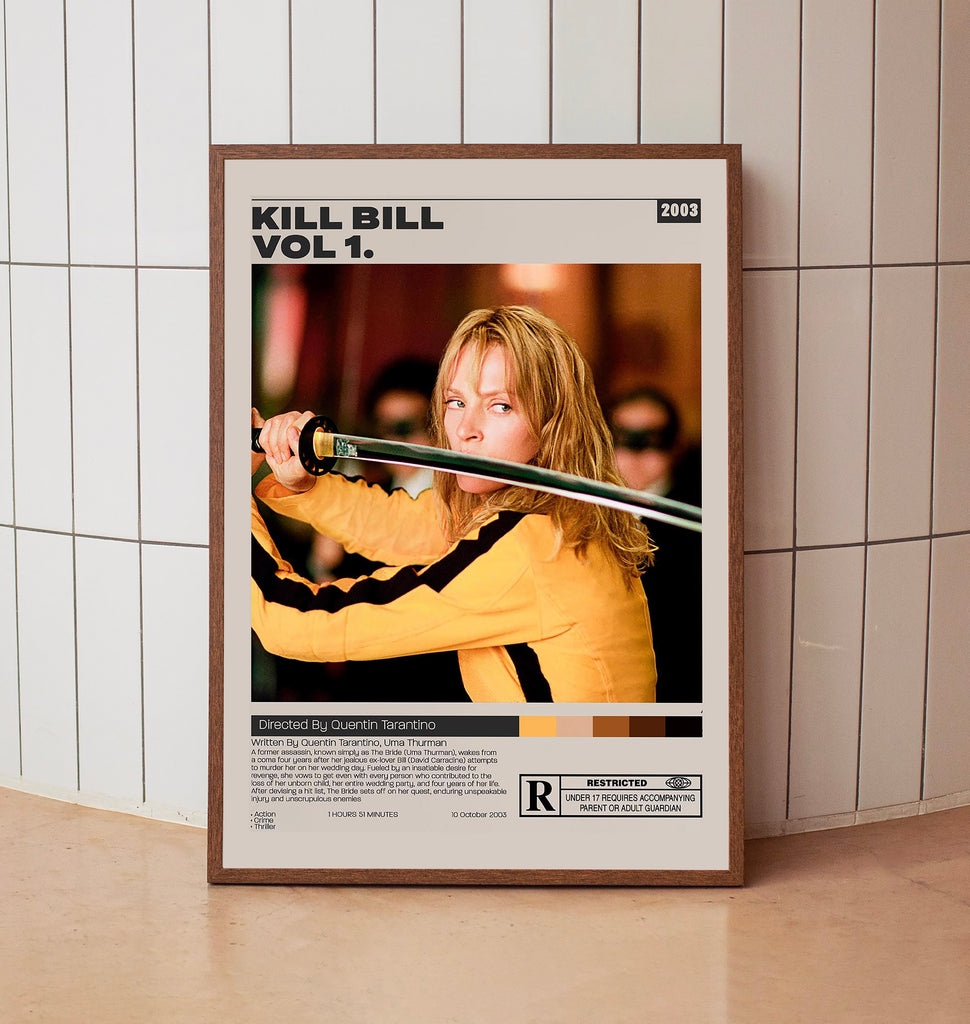 Kill Bill Vol. 1, Quentin Tarantino, Minimalist Movie Poster – mythicwall