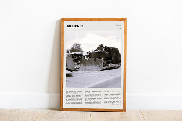 Killdozer Wall Art Poster Marvin Heemeyer Black White Killdozer Poster ...