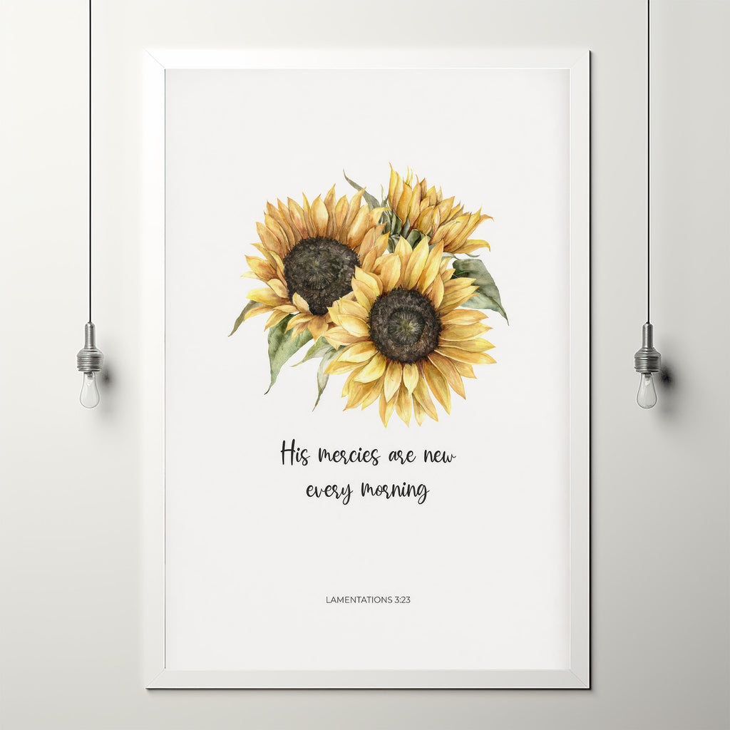 Lamentations 323 His Mercies are New Every Morning Poster Floral Bible ...