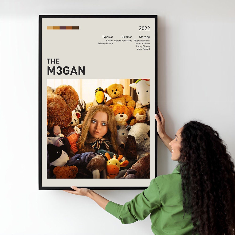 M3GAN Movie Poster Minimalist Midcentury Poster Wall Art Print Retro M ...