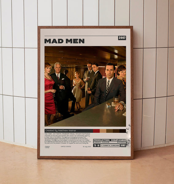 Mad Men Poster, Matthew Weiner, Minimalist Tv Series, Vintage Retro Ar ...