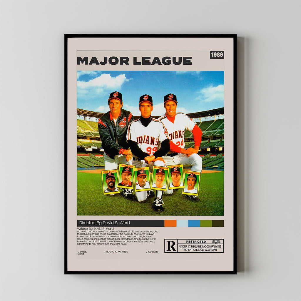 Major League Poster, David S. Ward, Minimalist Movie Poster – mythicwall