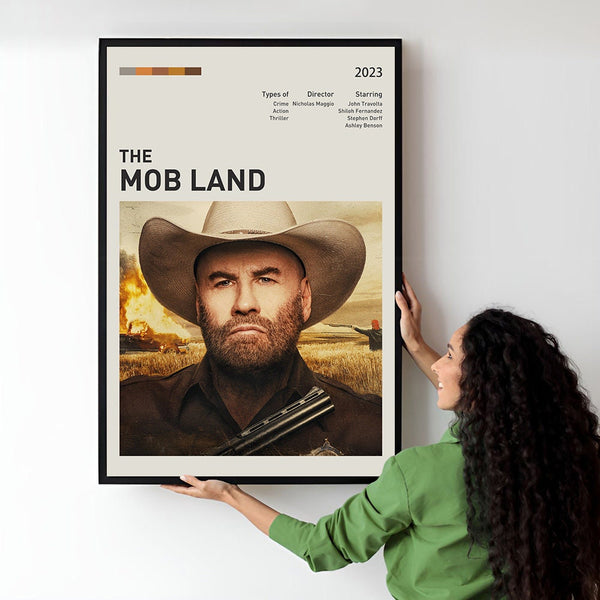 Mob Land Movie Poster Minimalist Midcentury Poster Wall Art Print Retr ...