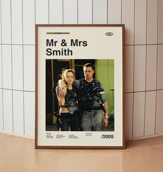Mr & Mrs Smith Vintage Movie Poster - Angelina Jolie Brad Pitt - Minim ...