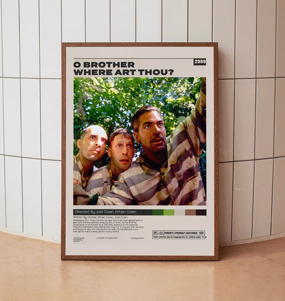 O Brother, Where Art Thou, Joel Coen, Minimalist Movie Poster – mythicwall